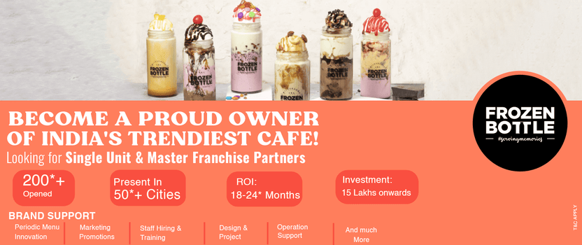 200+Stores Pan India | Fast PayBack | Best Food Franchise – Frozen Bottle