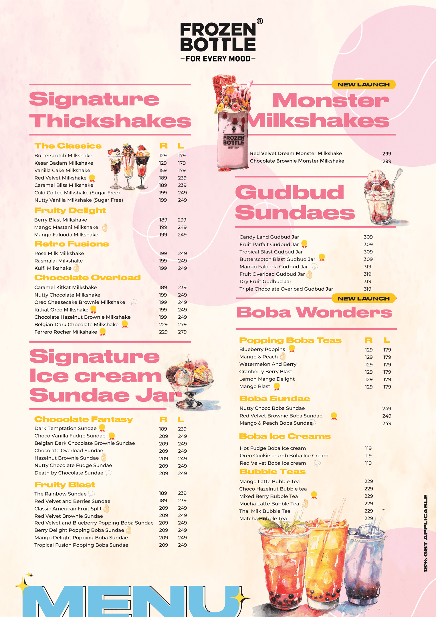 Frozen Bottle Store Menu | Order your favorite Desserts
