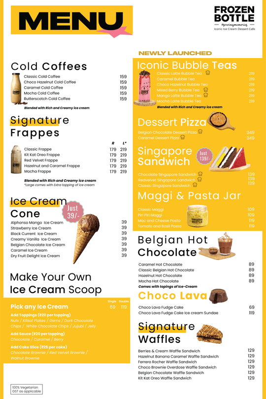 Frozen Bottle Store Menu | Order your favorite Desserts