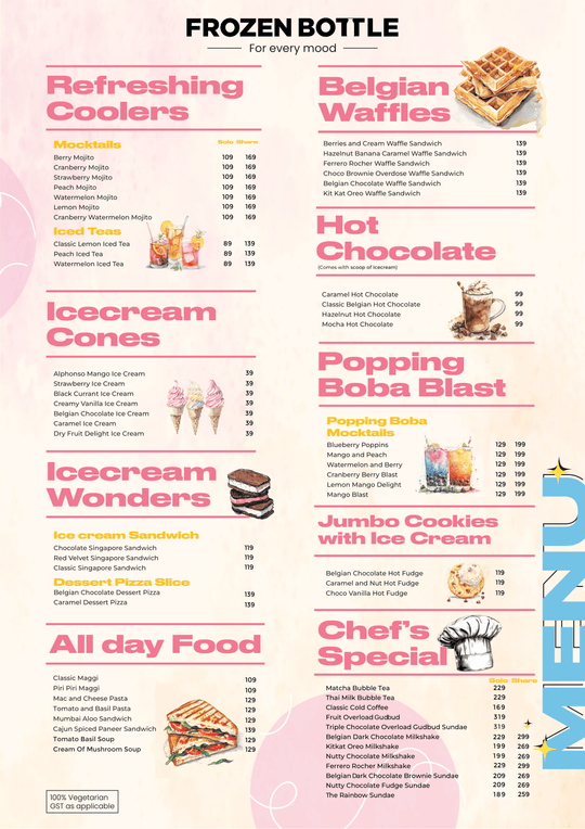 Frozen Bottle Store Menu | Order your favorite Desserts